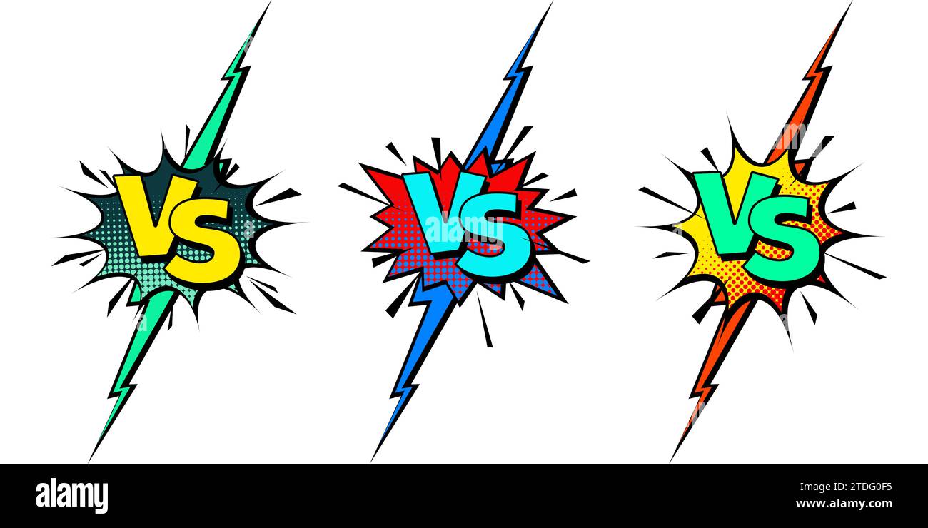 Cartoon comic background. Vs, fight versus. Comics book colorful ...