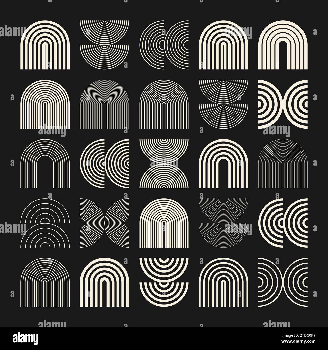 Brutalist geometric shapes, symbols. Simple primitive elements and forms. Bauhaus retro design ...