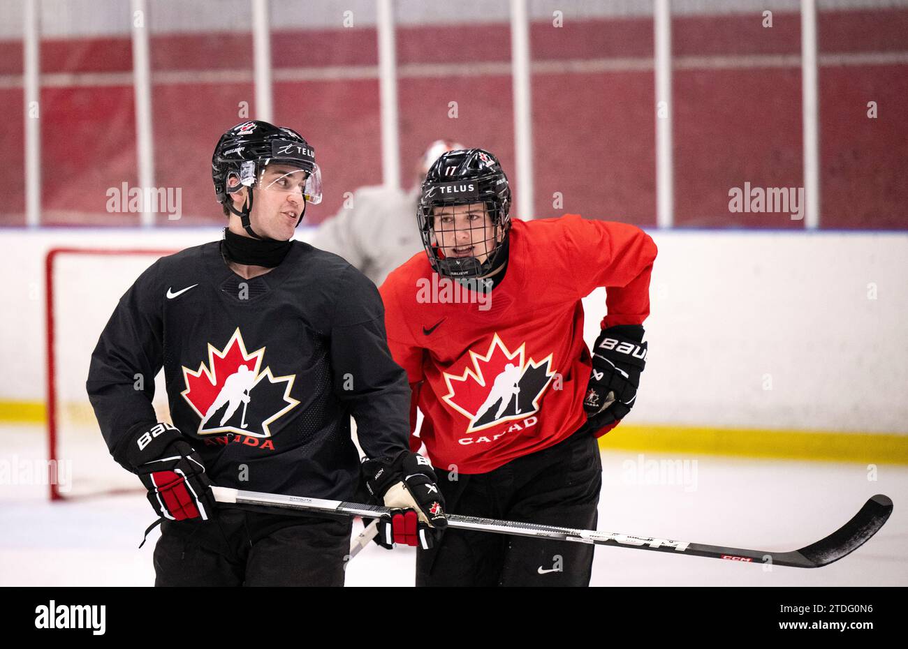 Denton Mateychuk (24) and Macklin Celebrini (17) when Canada's team ...