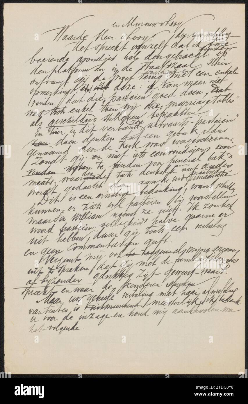 Draft letter to Jac van Looij and Titia van Looy -van Gelder, August ...