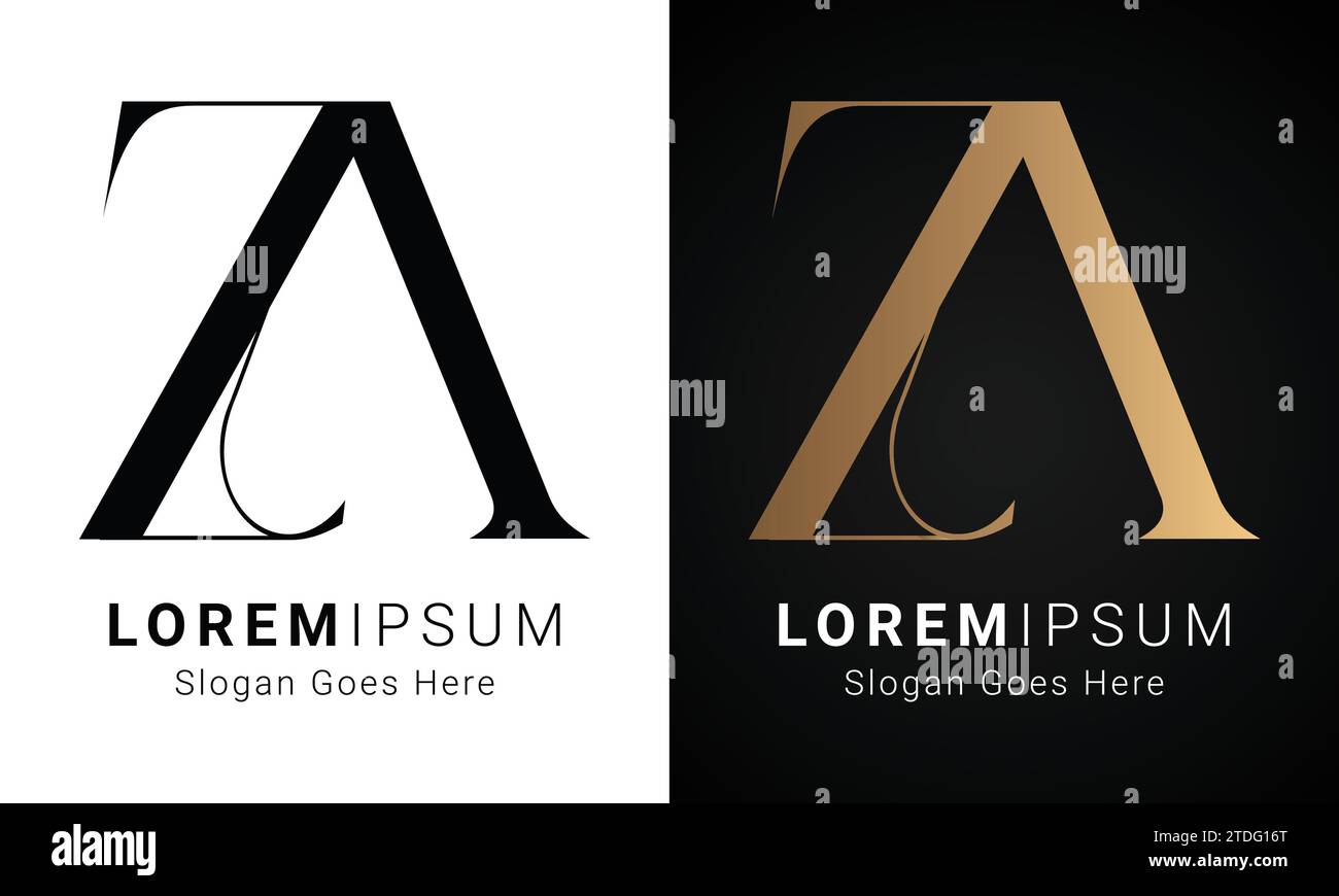 Luxury Initial ZA or AZ Monogram Text Letter Logo Design Stock Vector Image & Art - Alamy