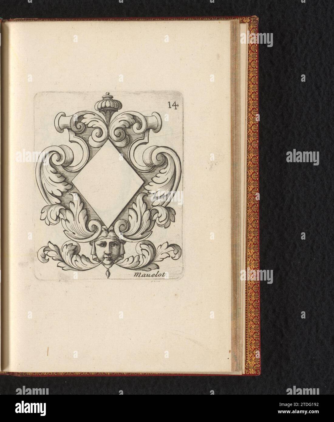 Cartouche with diamond -shaped medallion and mascaron, Charles Mavelot ...