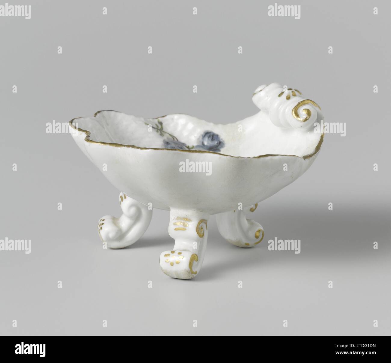 Salt vessel, multi -colored painted with Deutsche Blumen, Insekten and ...