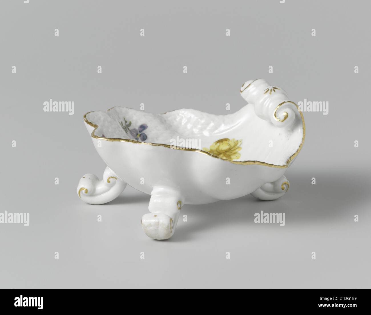 Salt vessel, multi -colored painted with Deutsche Blumen, Insekten and ...