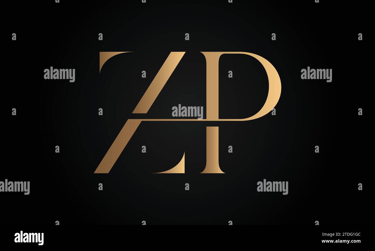Luxury Initial ZP or PZ Monogram Text Letter Logo Design Stock Vector ...