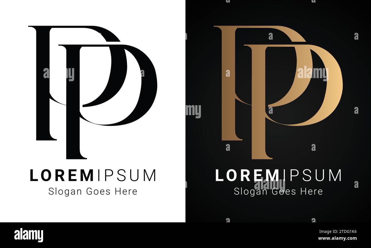 Luxury Initial PP Monogram Text Letter Logo Design Stock Vector Image ...