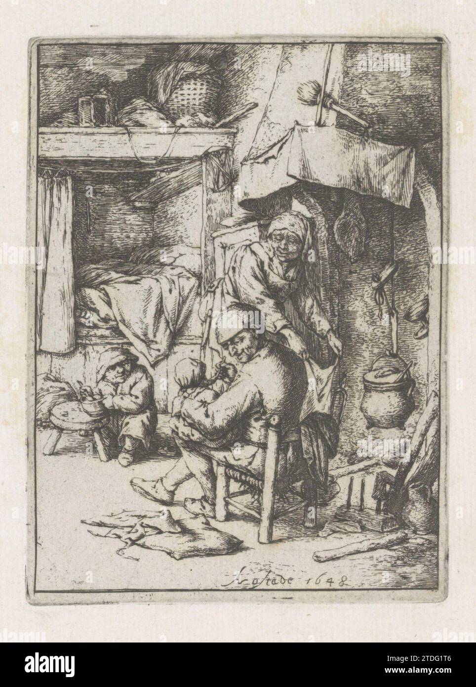 Father leads a child, 1846 - 1900 A father feeds the child on his lap ...