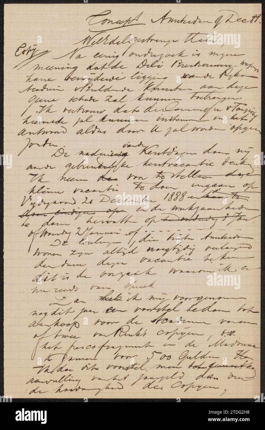 Draft letter to Anonymous, Rijksakademie van Visual Arts, 1888 ...