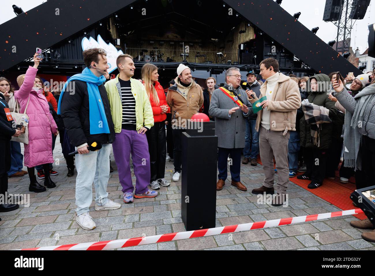 Brugge, Belgium. 18th Dec, 2023. Radio presenter Robin Keyaert, Radio ...