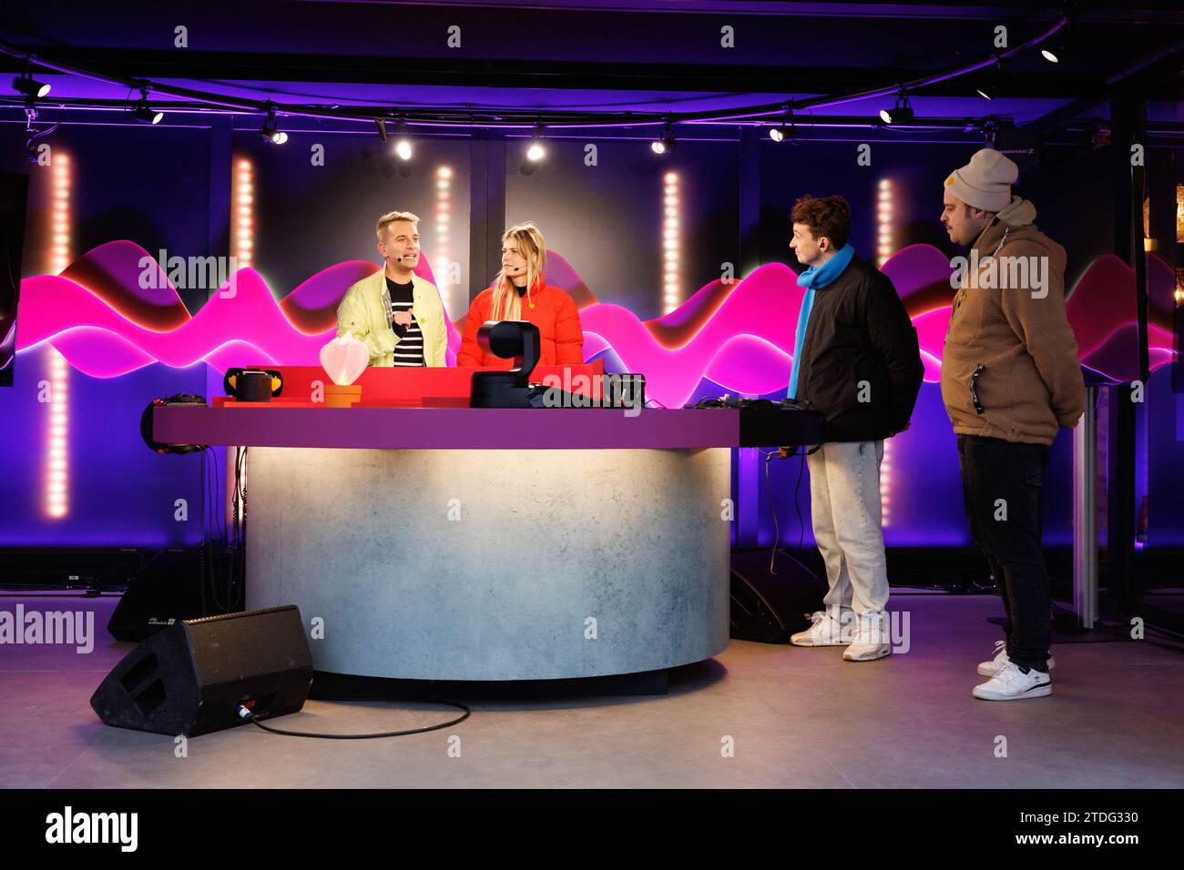 Brugge, Belgium. 18th Dec, 2023. Radio presenter Sam De Bruyn, Radio ...