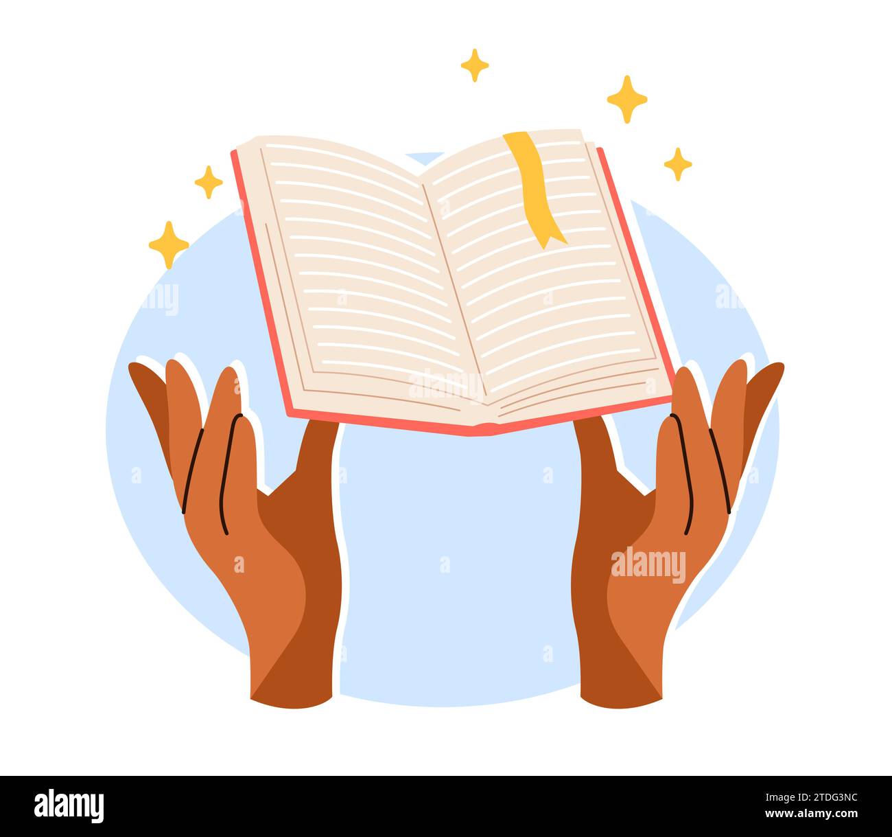 Unopened magic book in womans hands. Education and knowledge symbol ...