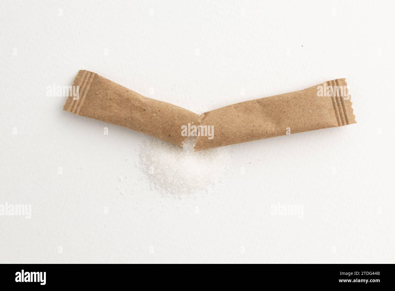 paper sticks of sugar, white sugar in paper kraft packaging, mock up ...