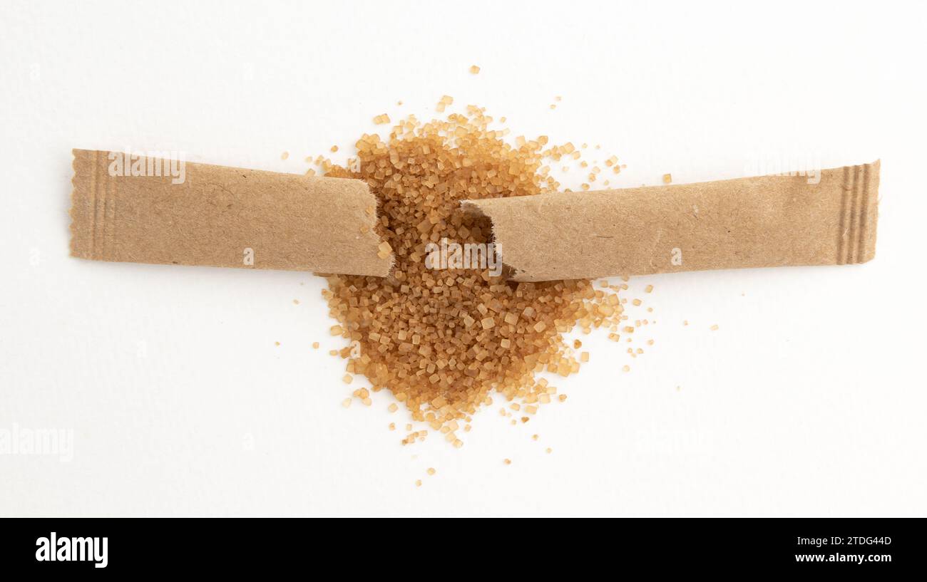 paper sticks of cane sugar, sugar in paper kraft packaging, mock up for ...
