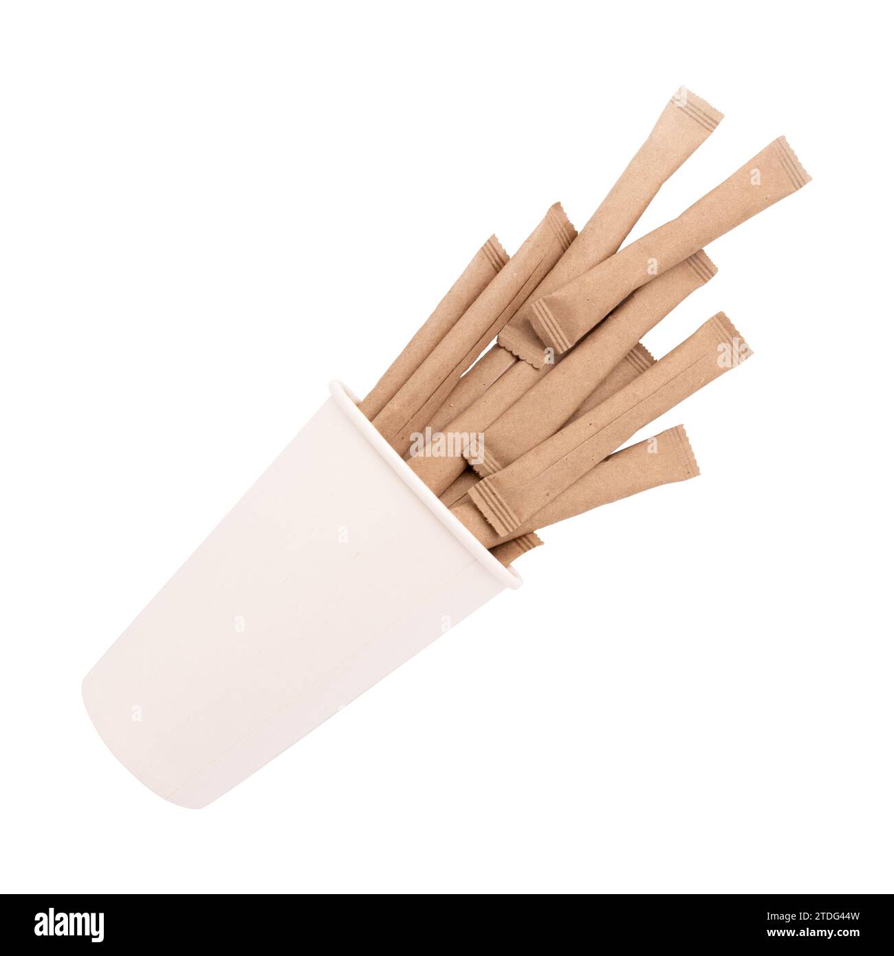 sugar sticks in paper cup, sugar in paper kraft packaging, mock up for ...