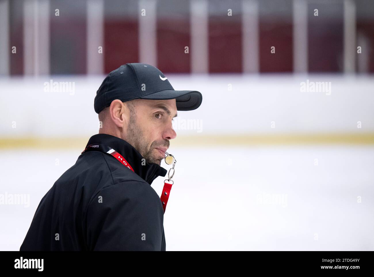 Alan Letang, the national team head coach, in action during Canada's ...