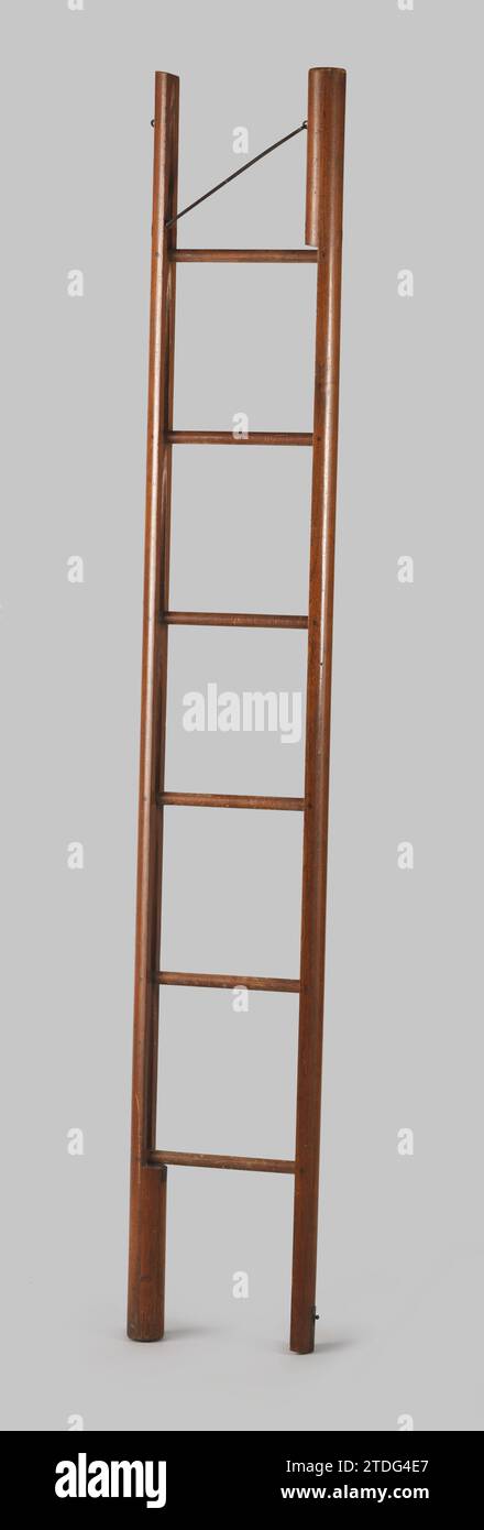 Library ladder, folding, with six sports., Anonymous, 1800 - 1900 ...