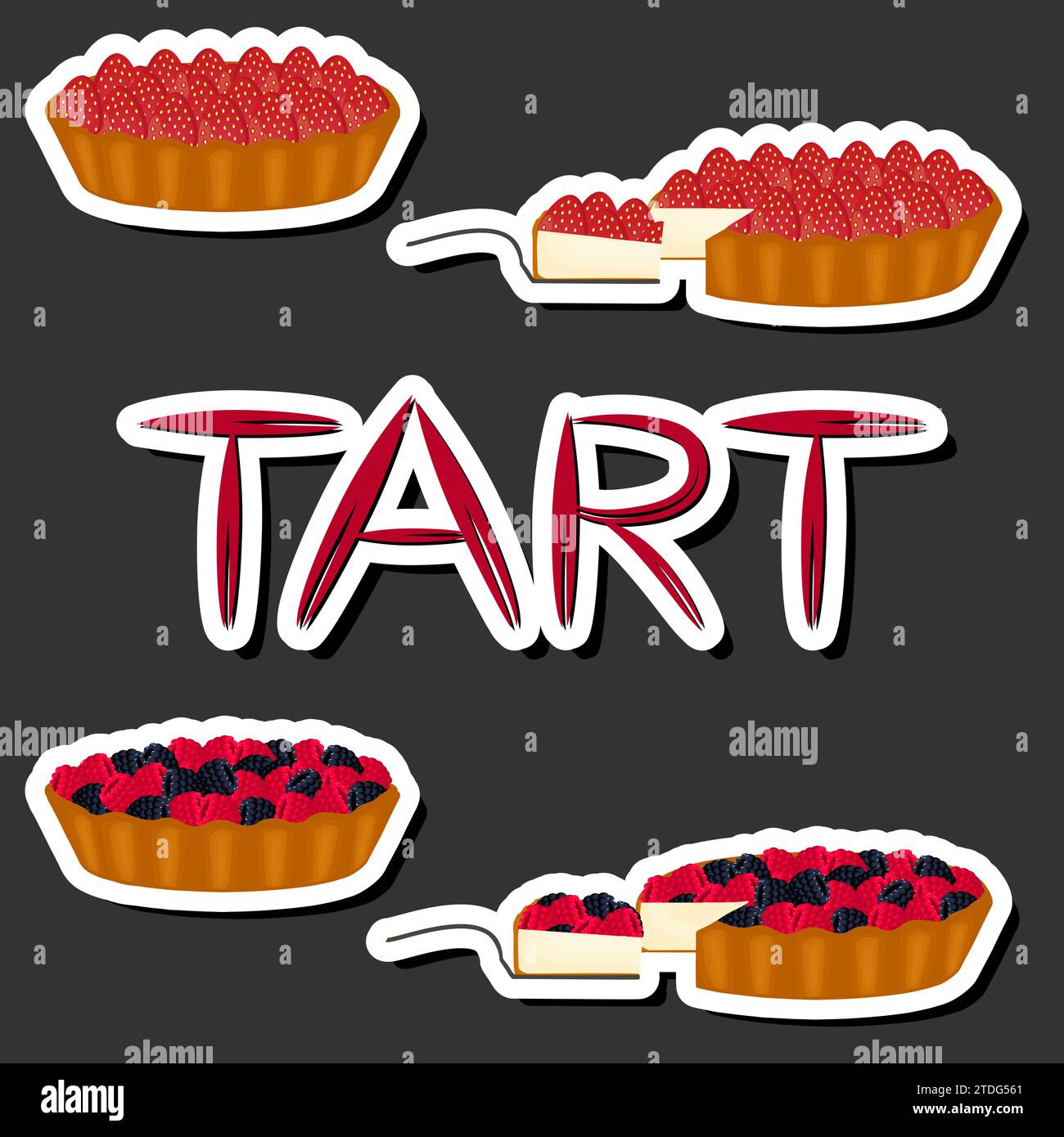 Strawberry tart custard on Stock Vector Images - Alamy