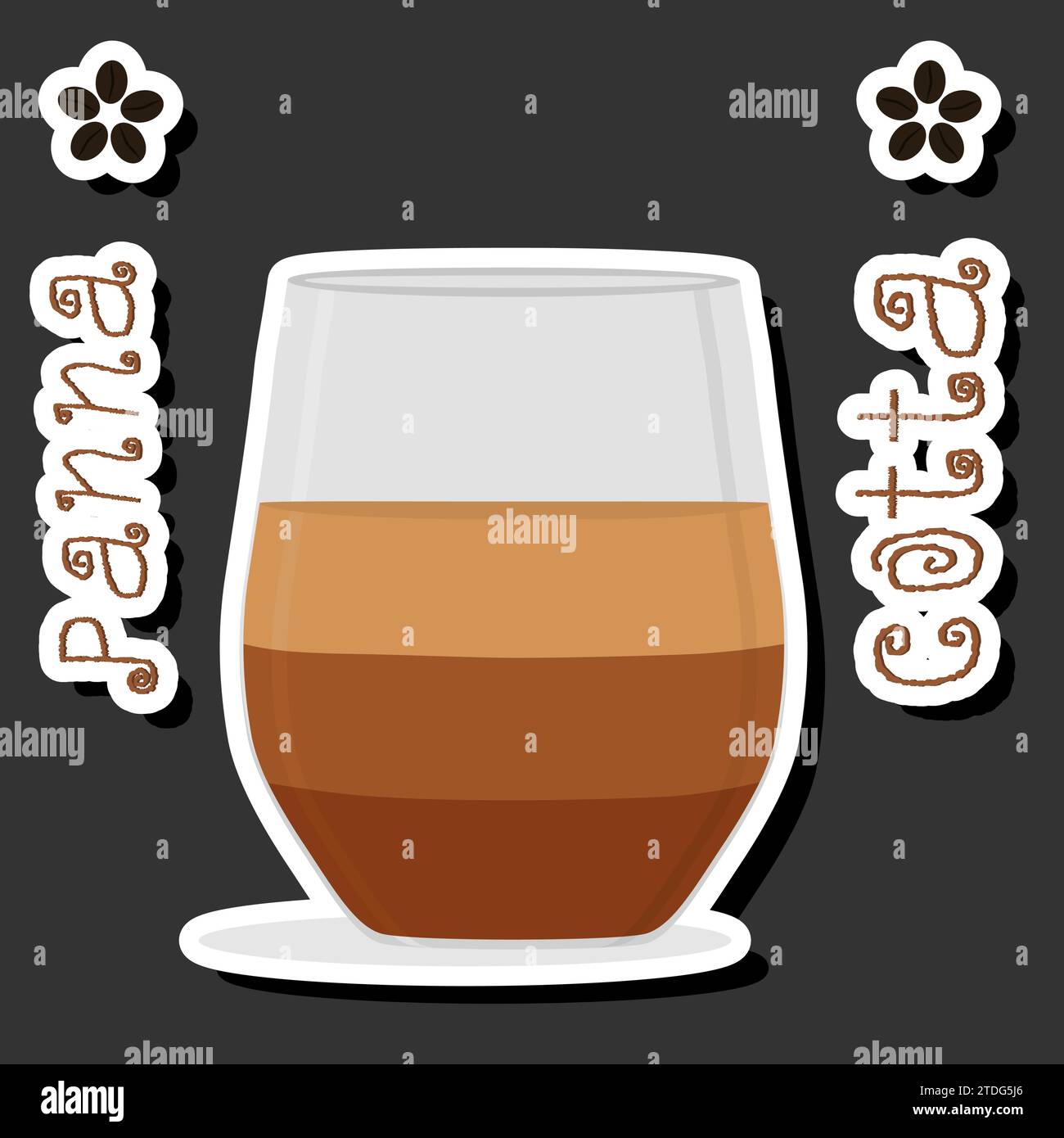 Illustration on theme jelly panna cotta of various ingredients, jelly ...