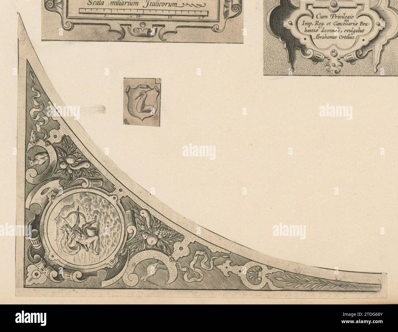 Corner ornament with Hercules with arrow and arch, 1584 Corner ornament ...