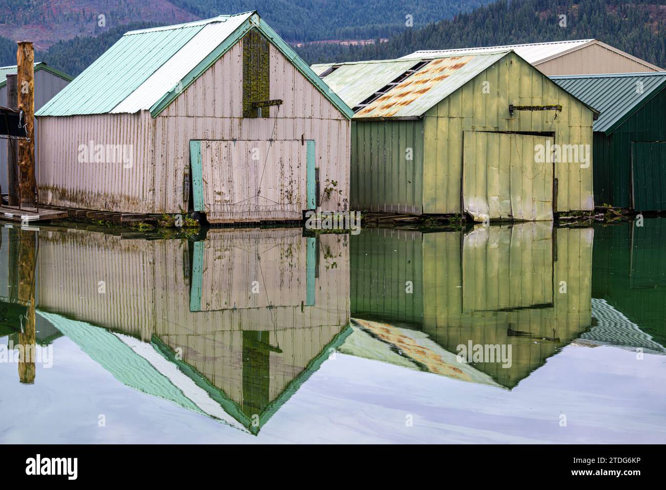 Boat Houses on the Chatcolet Lake, Idaho Stock Photo - Alamy