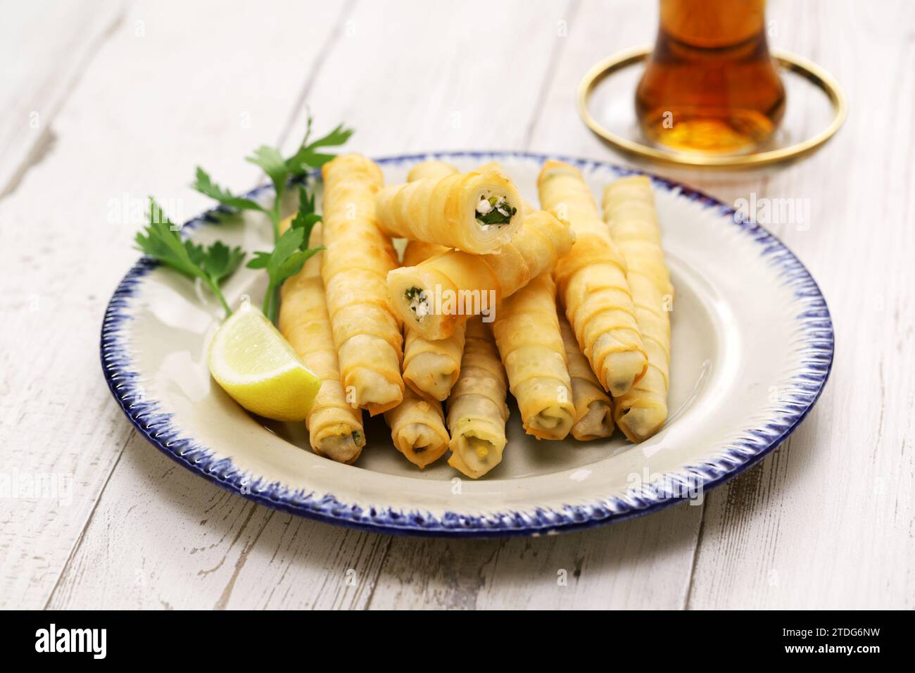Sigara borek, Cigar-like Turkish spring rolls. A dough sheet called ...