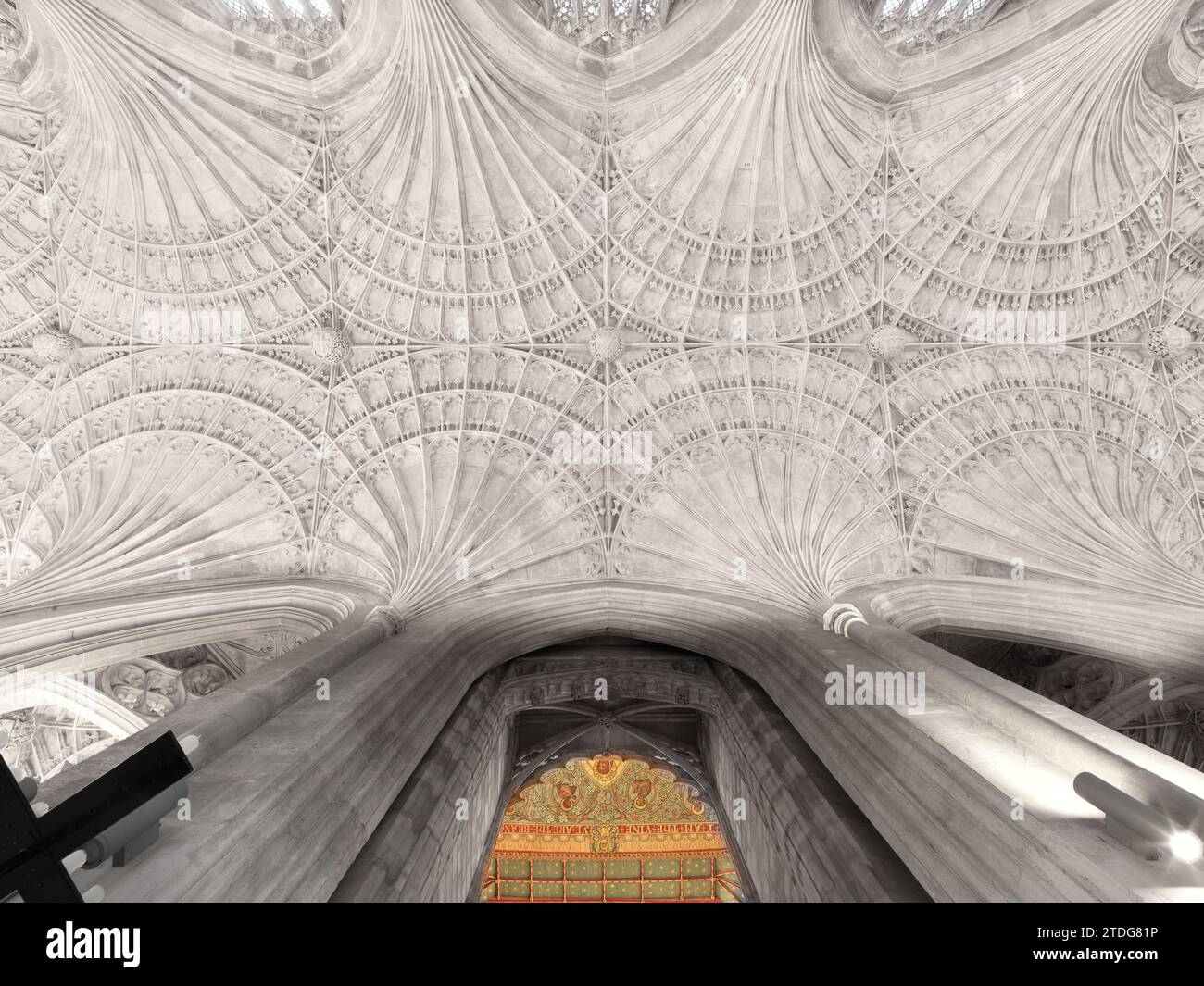 Fan vaulted ceiling at the east end of the norman (romanesque) built ...