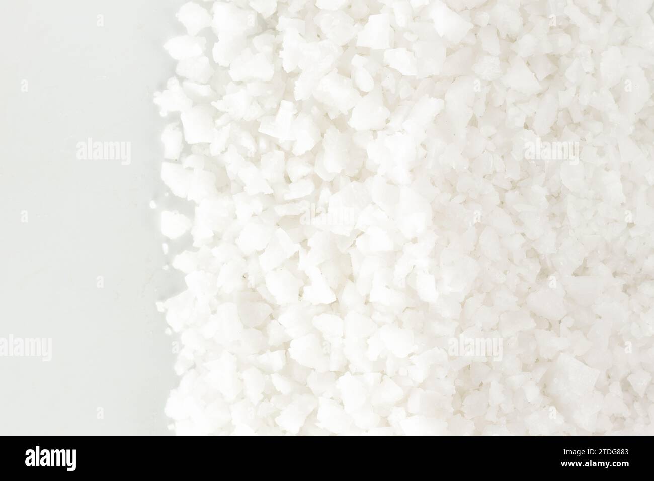 white Sea Salt on a white background with free space.top view Stock ...
