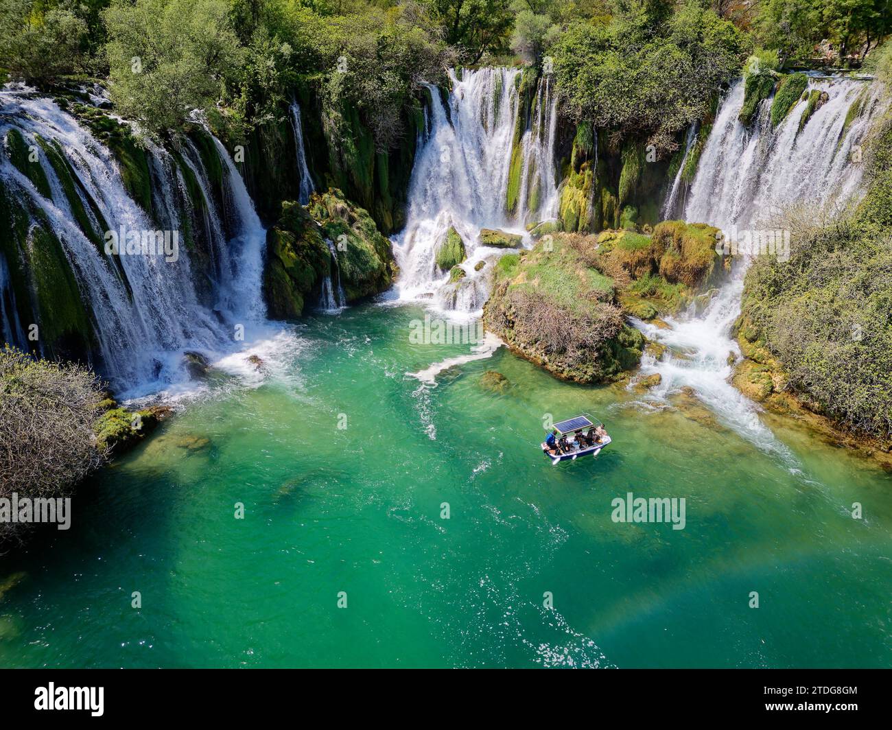 Aerial view of Kravica Waterfall in Bosnia and Herzegovina. The Kravica ...