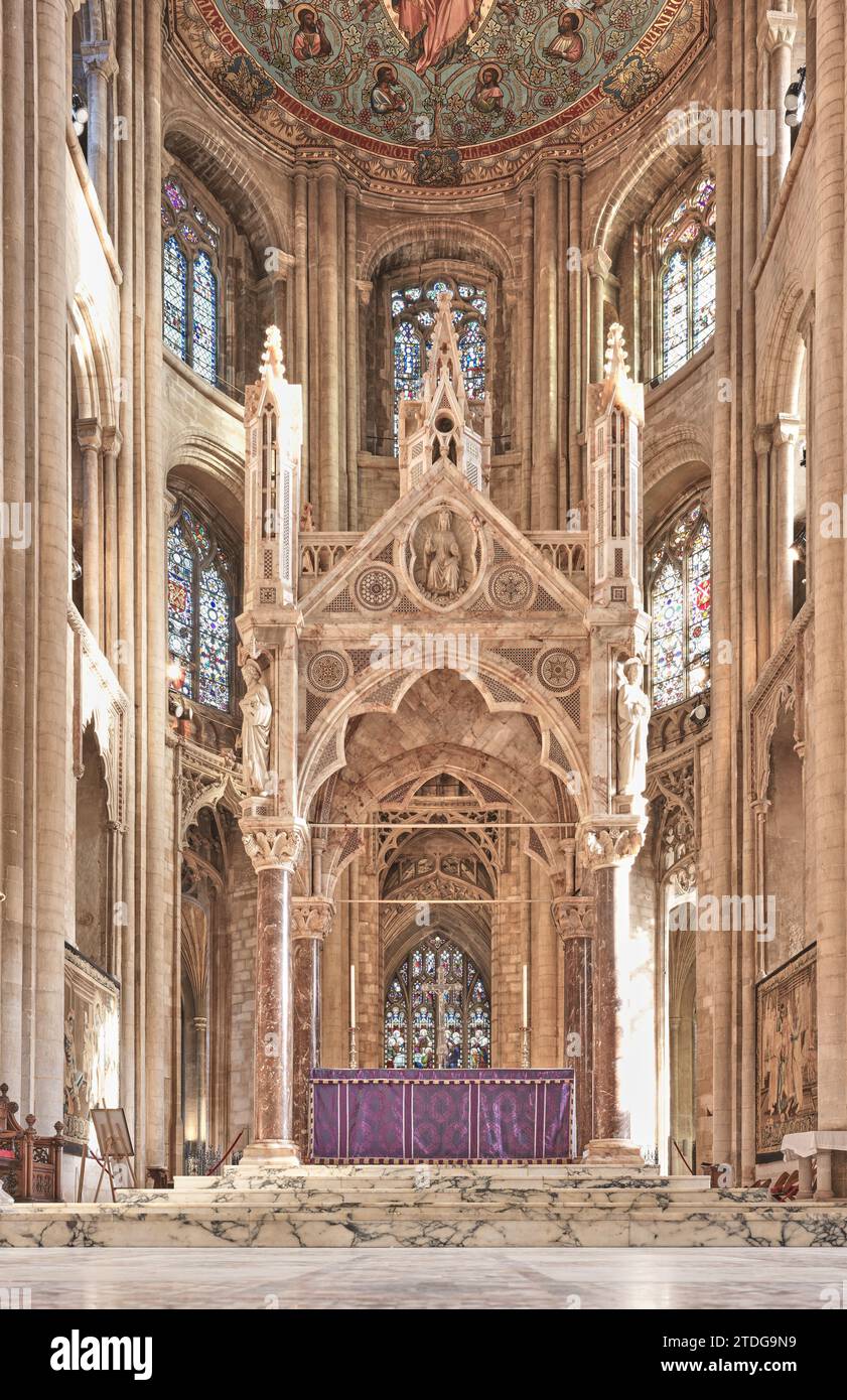 Main altar in the norman (romanesque) built christian cathedral at ...