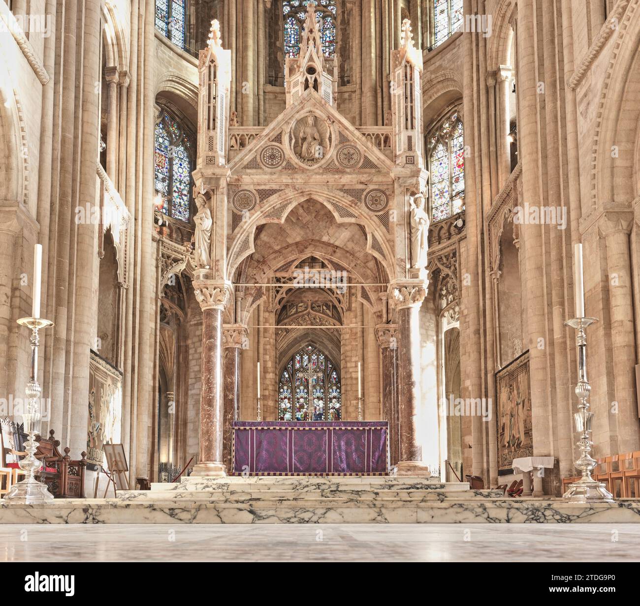 With high altar and romanesque architecture hi-res stock photography ...