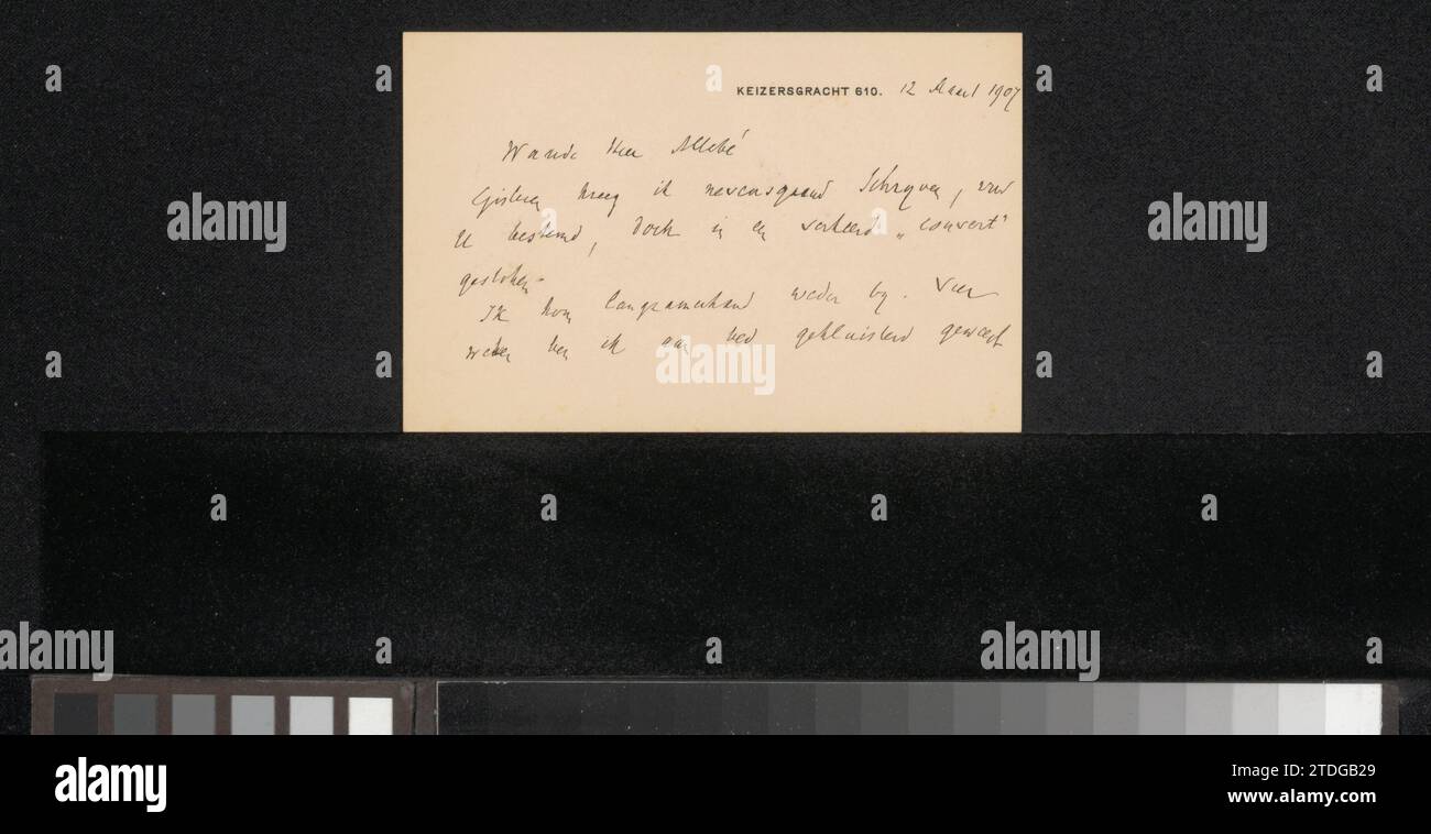 BRIEF AAN BUIR ALEBE, HENDICK PETER GODFRIED STACK, 1907 Amsterdam ...