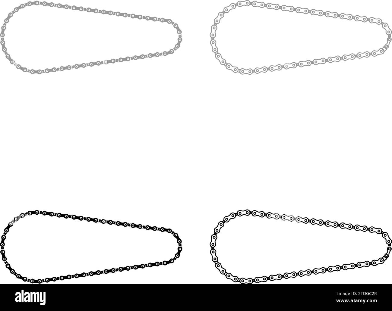 Chain bicycle bike motorcycle element set icon grey black color vector ...