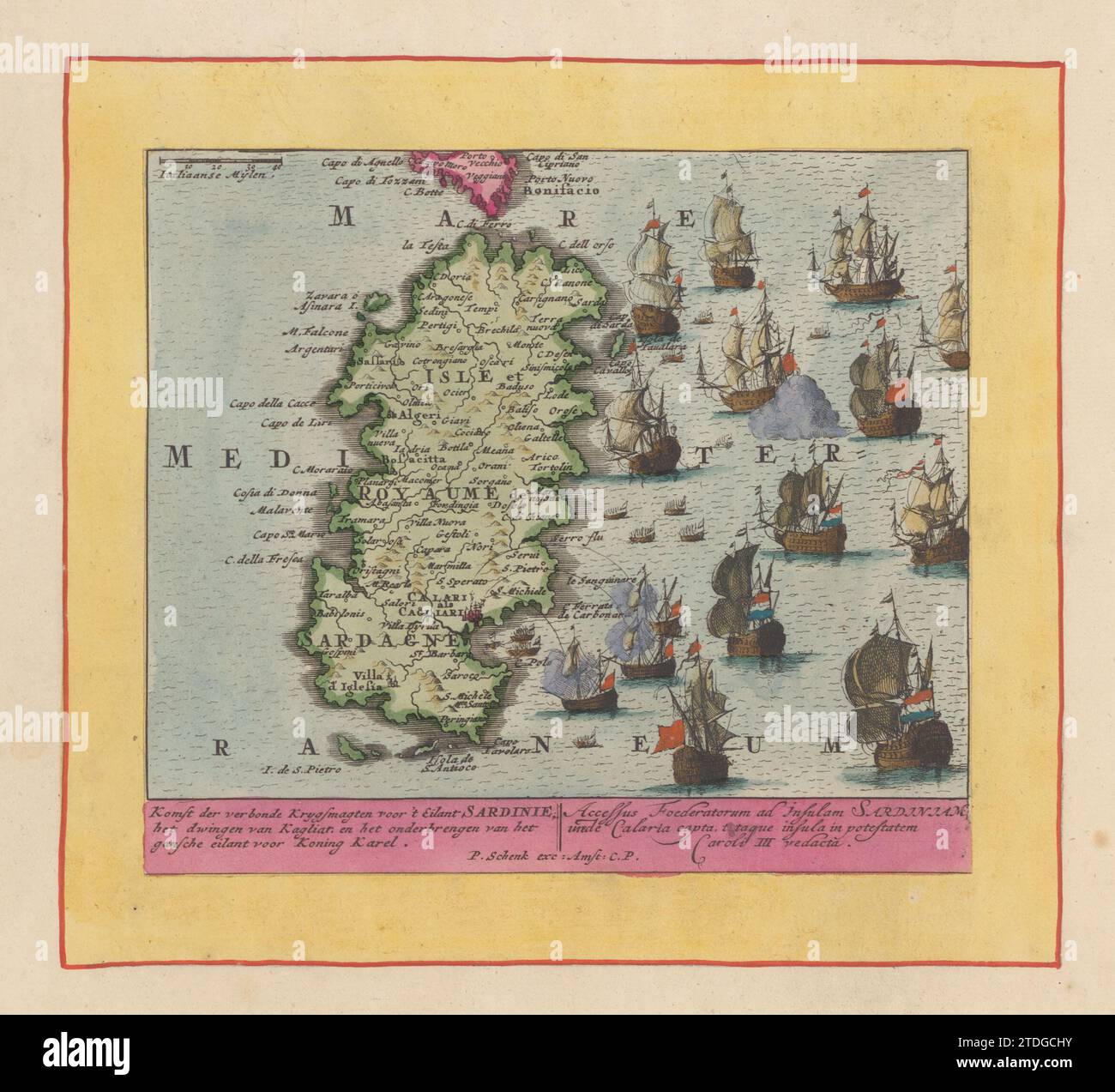 Map of Sardinia, 1707 - 1720 Map of the island of Sardinia with ...