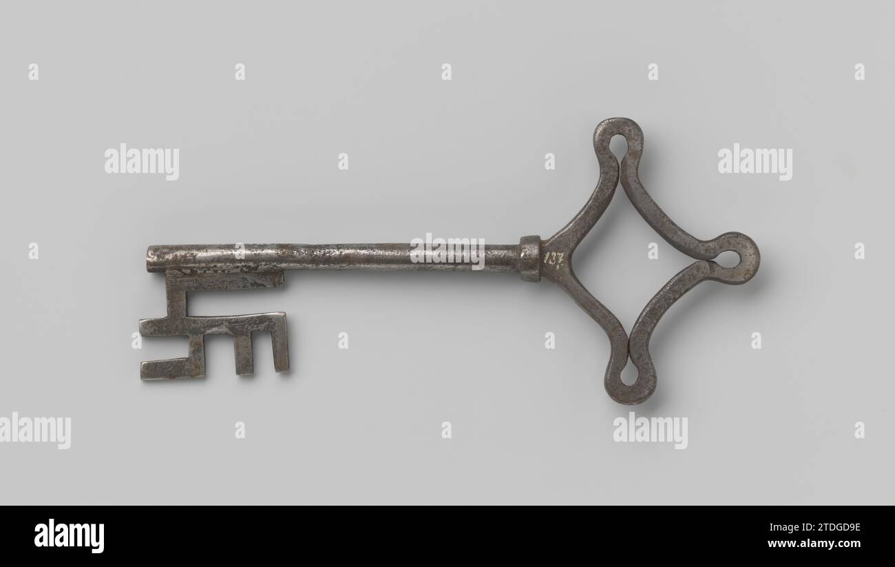 Pipe key, c. 1400 - c. 1950 Pipe key with handle formed by three loops ...