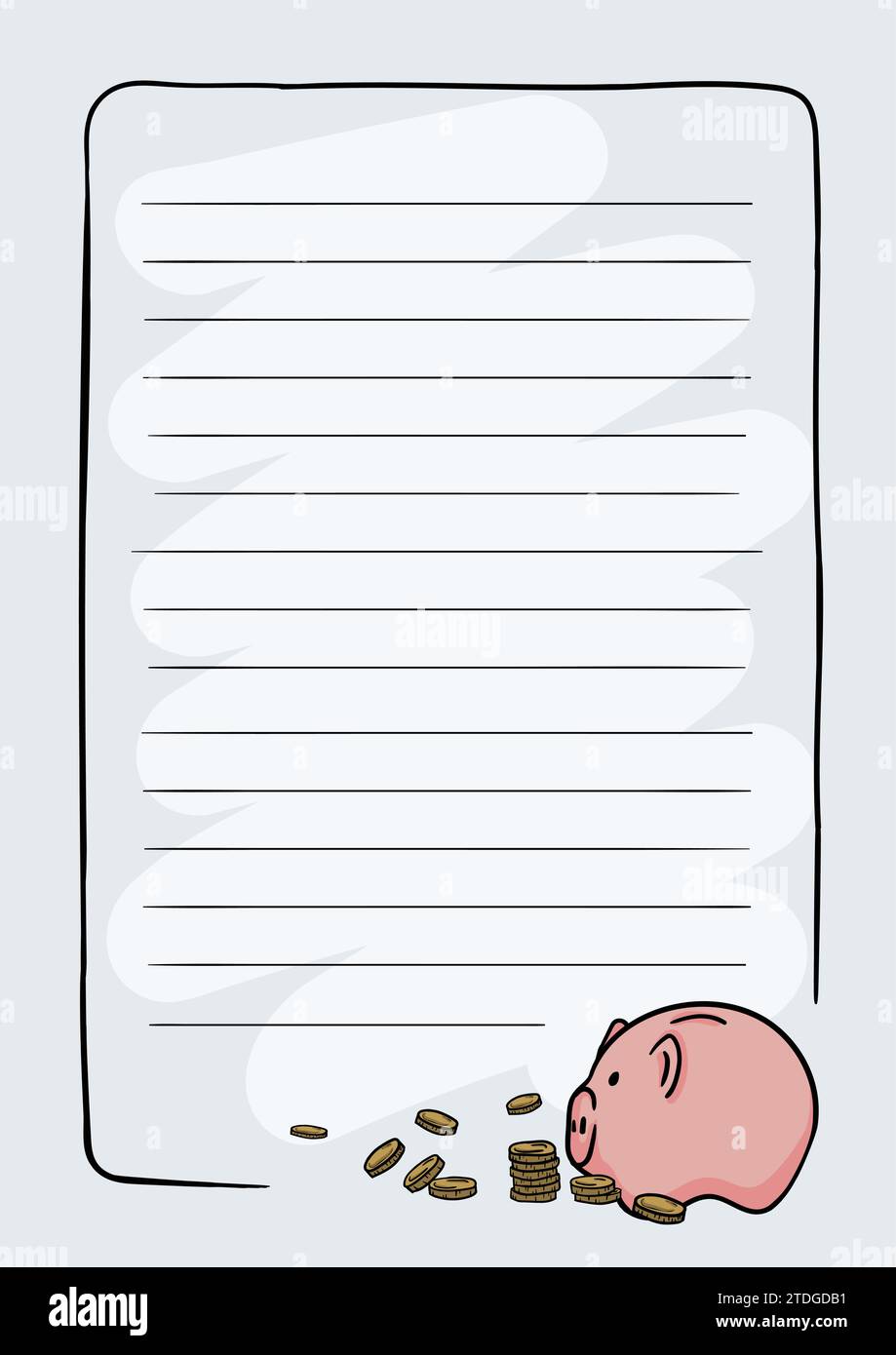 Vector Notebook Template for Business with Financial Elements Stock ...