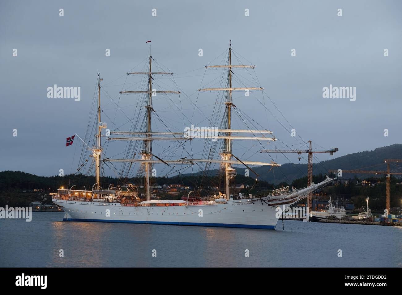 Statsraad Lemkuhl a three masted barque sailing ship Stock Photo - Alamy