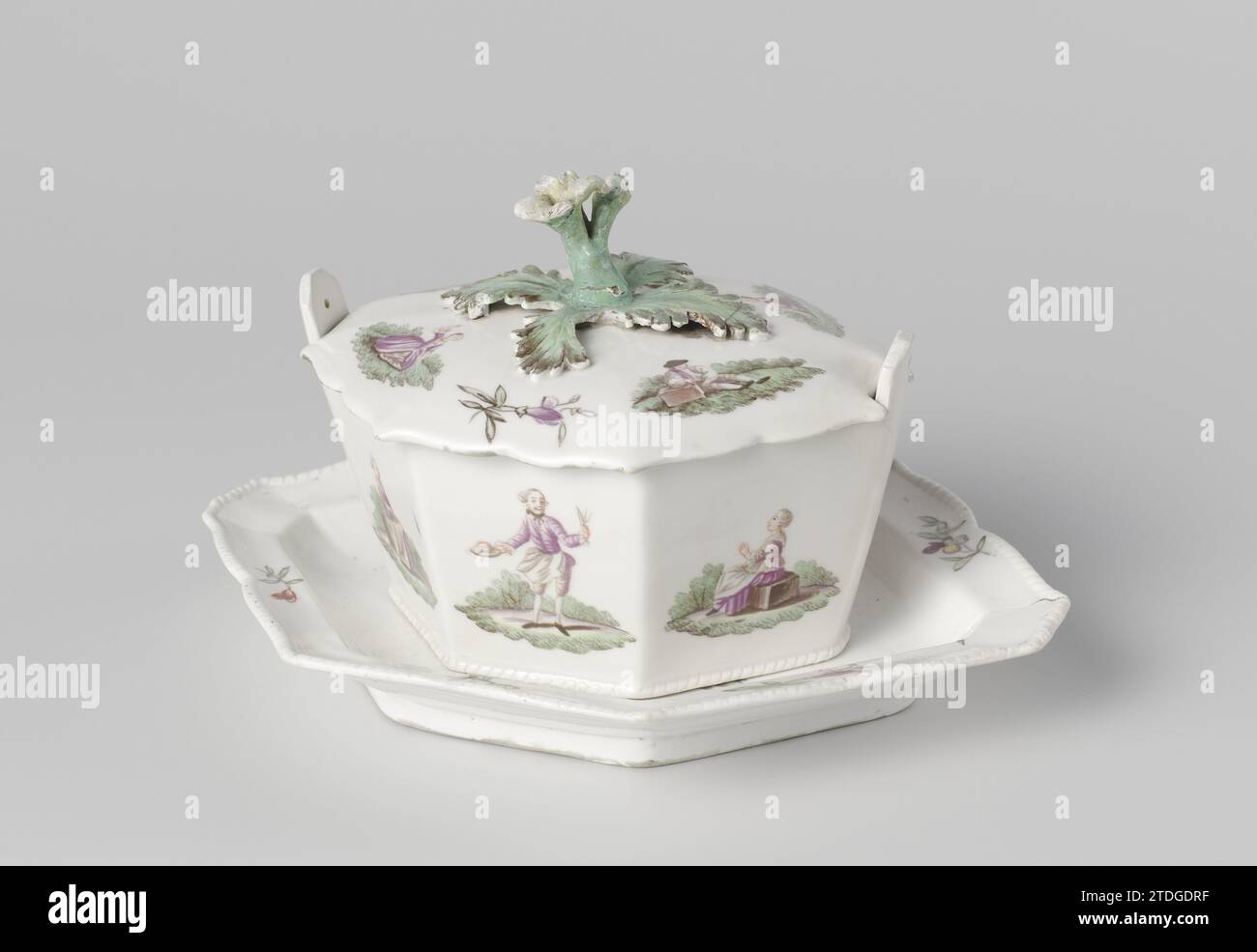 Butter Dish, Weesper Poreleinfabriek, c. 1759 - c. 1771 Hexagonal ...