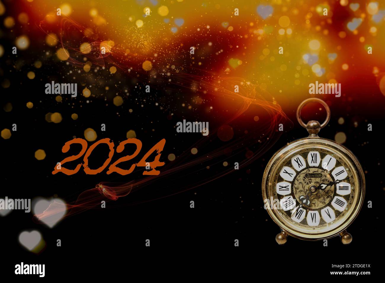 2024 new year clock hi-res stock photography and images - Alamy