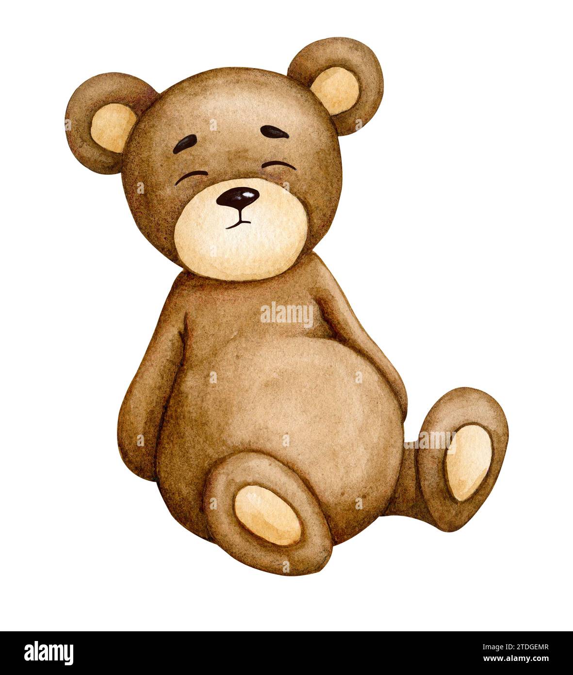 Cute sleeping baby bear. Children's watercolor illustration. Baby ...