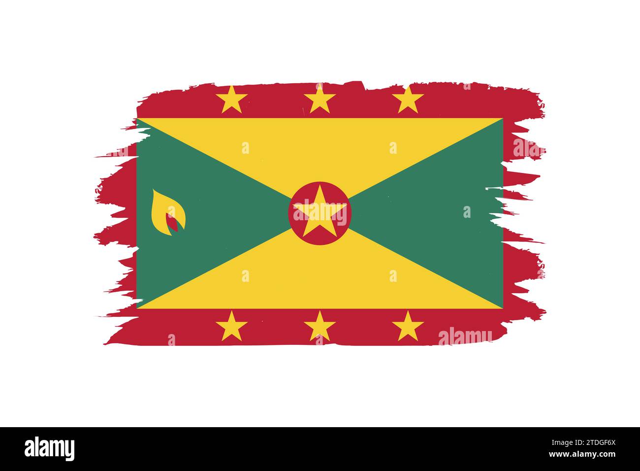 A detailed and accurate vector illustration of Grenada colored flag ...