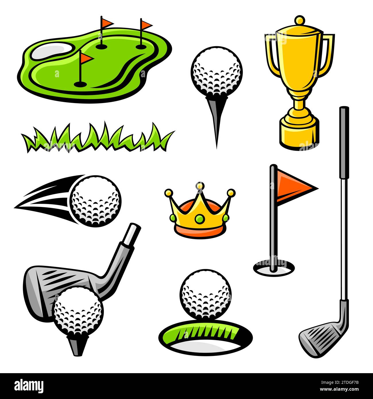 Set of golf symbols. Sport club illustration Stock Vector Image & Art ...