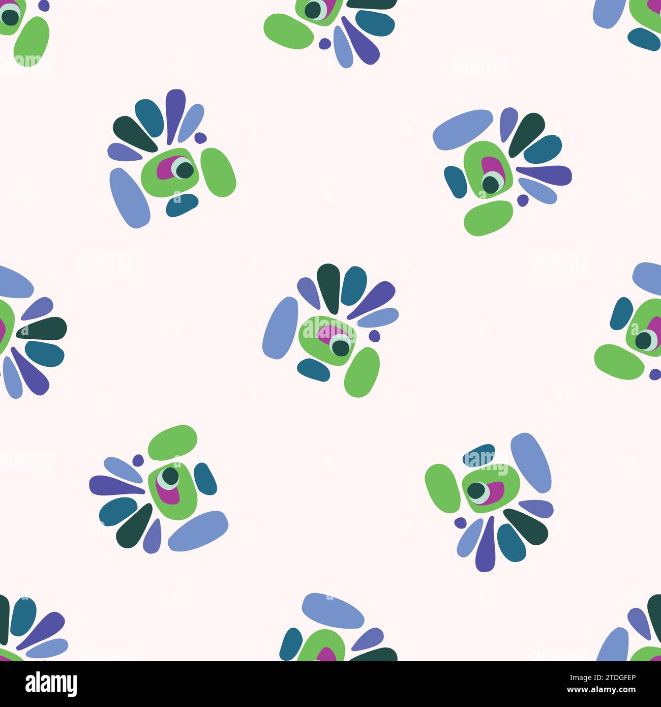 Cute green kids blob monster graphic design doodle seamless vector ...