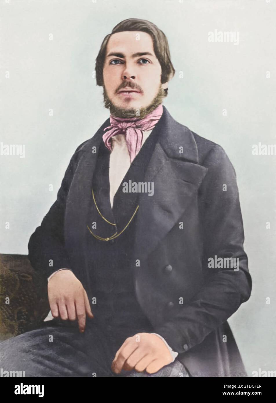 An early photograph of Engels, thought to show him aged 20–25 (c. 1840 ...