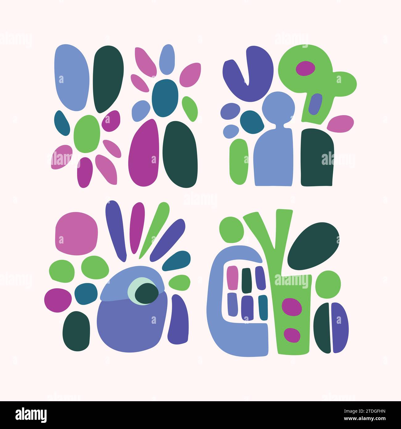 Simple organic blob illustration in bold style for kids shape graphic ...