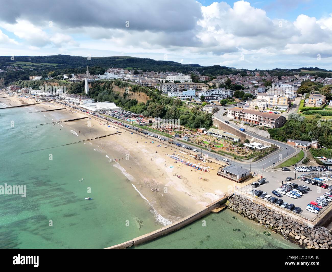 Shanklin Isle of Wight UK drone, aerial high angle Stock Photo - Alamy