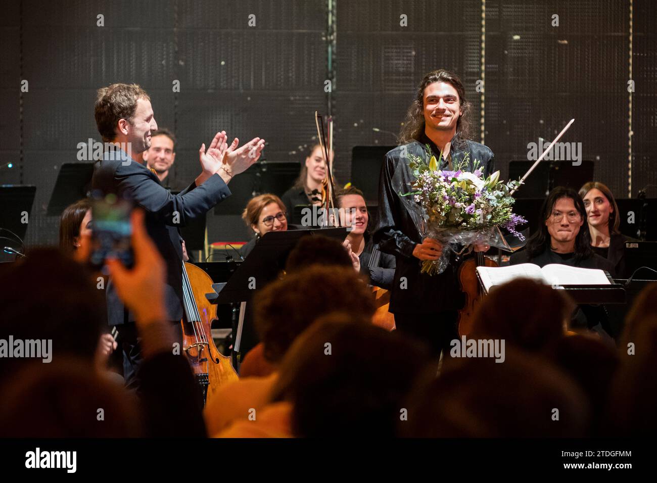 Paris, France. 16th Dec, 2023. Violin soloist Luka Ispir, who won the ...