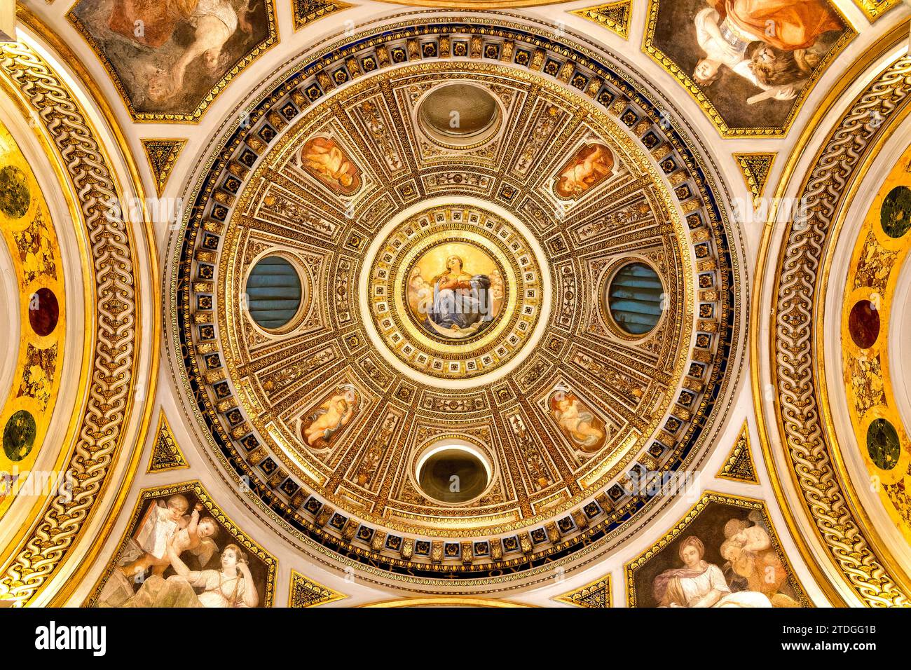 The dome by Constantino Brumidi in the Church of the Madonna dell ...