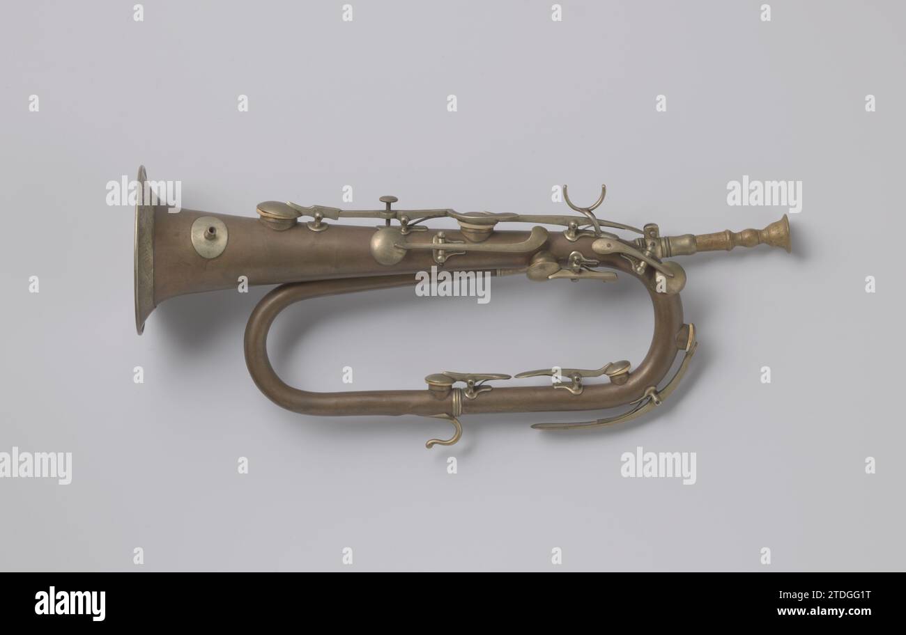 Keyed bugle, anonymous, c. 1850 Veal bugel in Es with eight valves, the ...