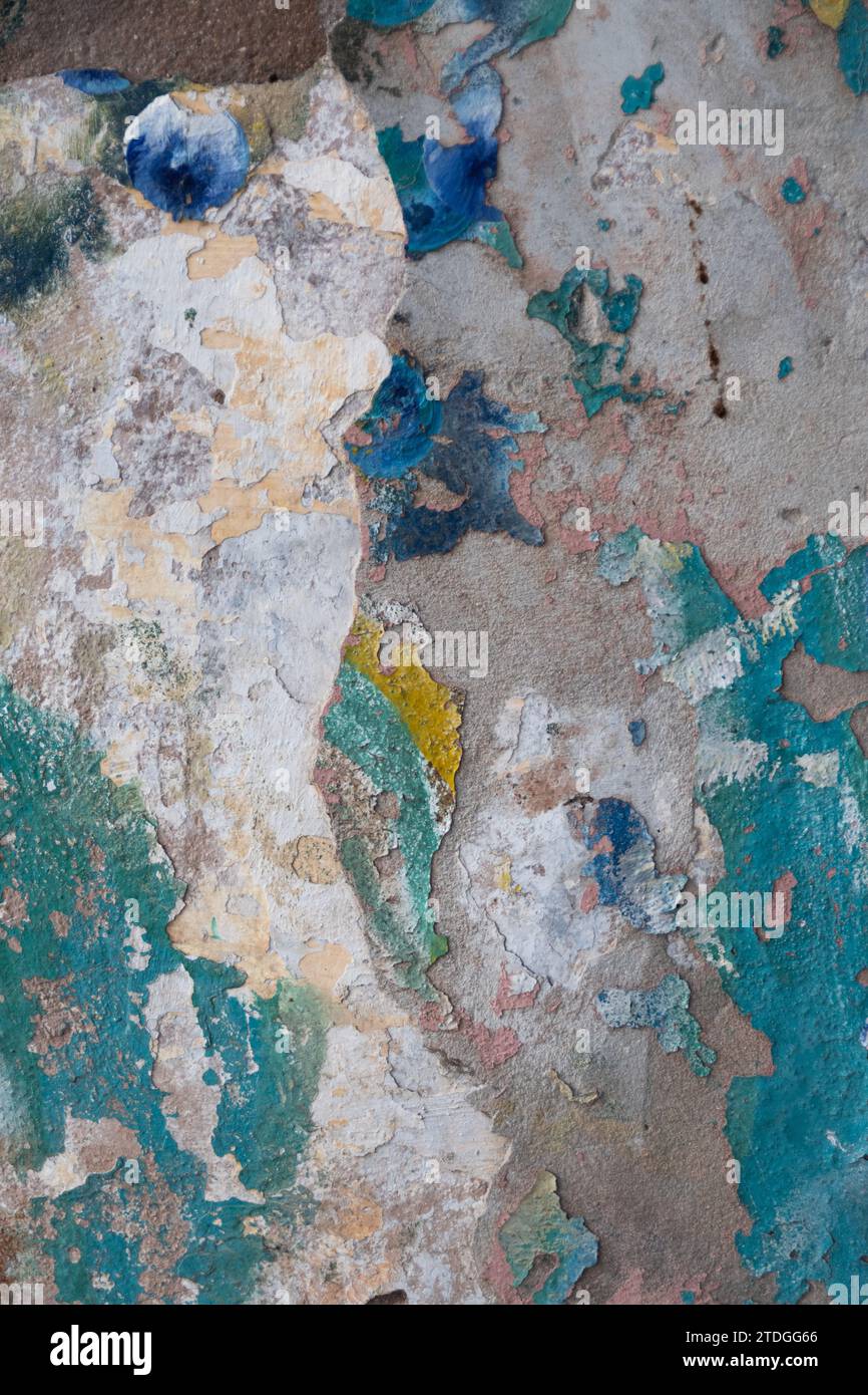 Abstract, detail, pattern of a section of multi-colored, turquoise and ...