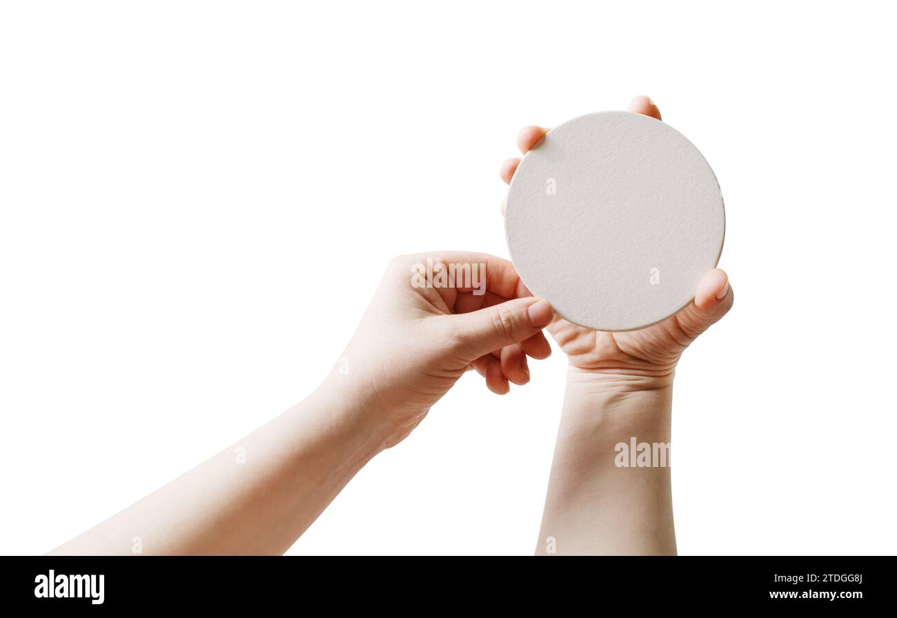 Female hands holding kitchen Cut Out Stock Images & Pictures - Alamy